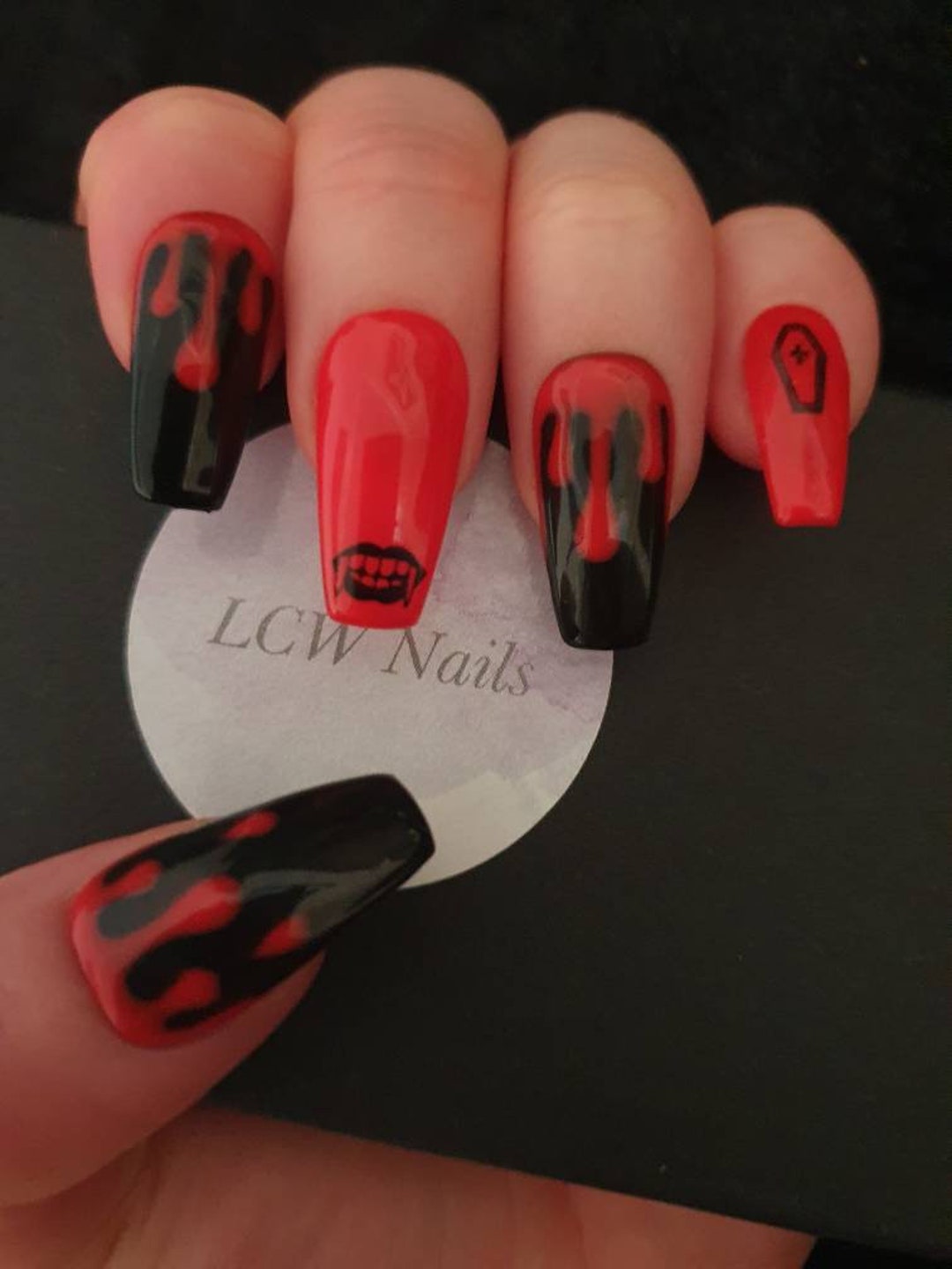 Halloween Nails * Vampire Nails * Blood Dripping Nails * - Etsy