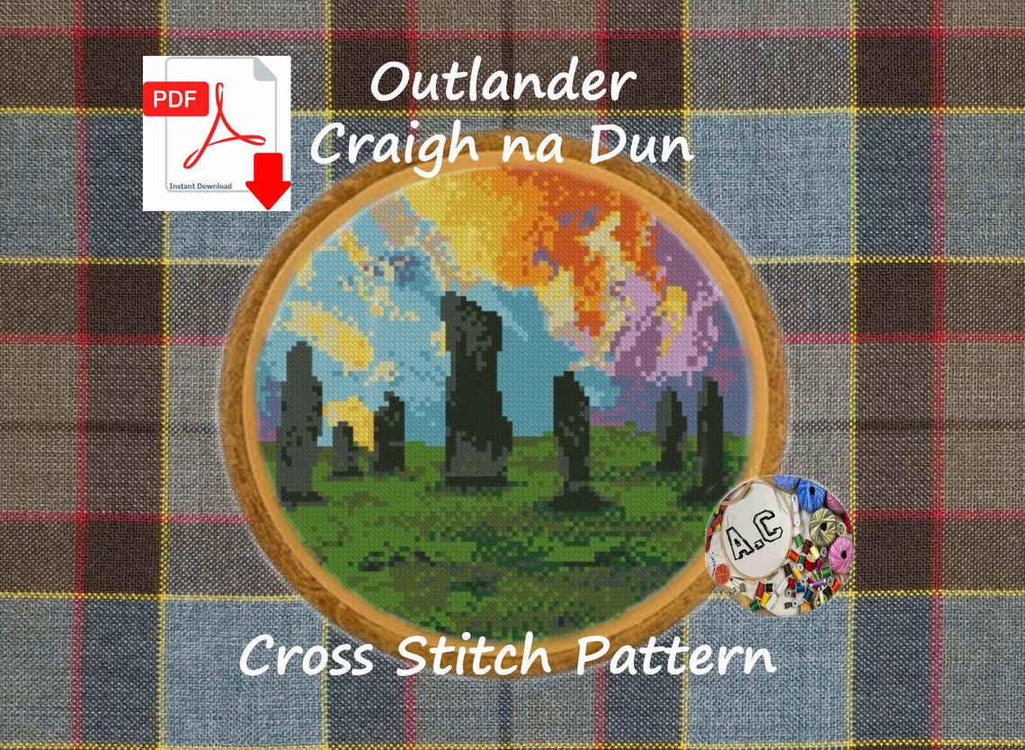 Outlander TV Series Craigh Na Dun Cross Stitch PDF Instant | Etsy