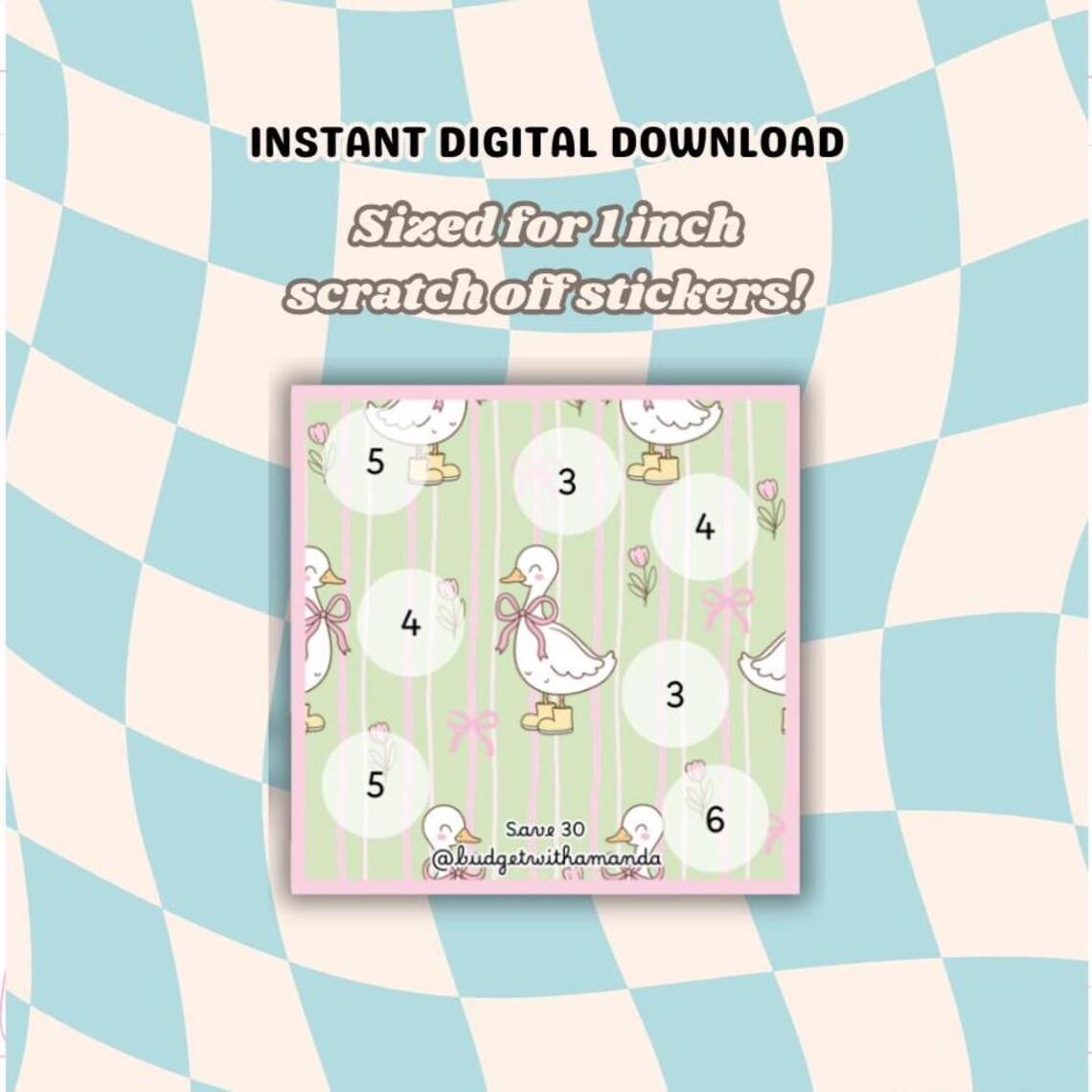 Savings Challenge Printable for Cash Stuffing | DIY Scratch off ...