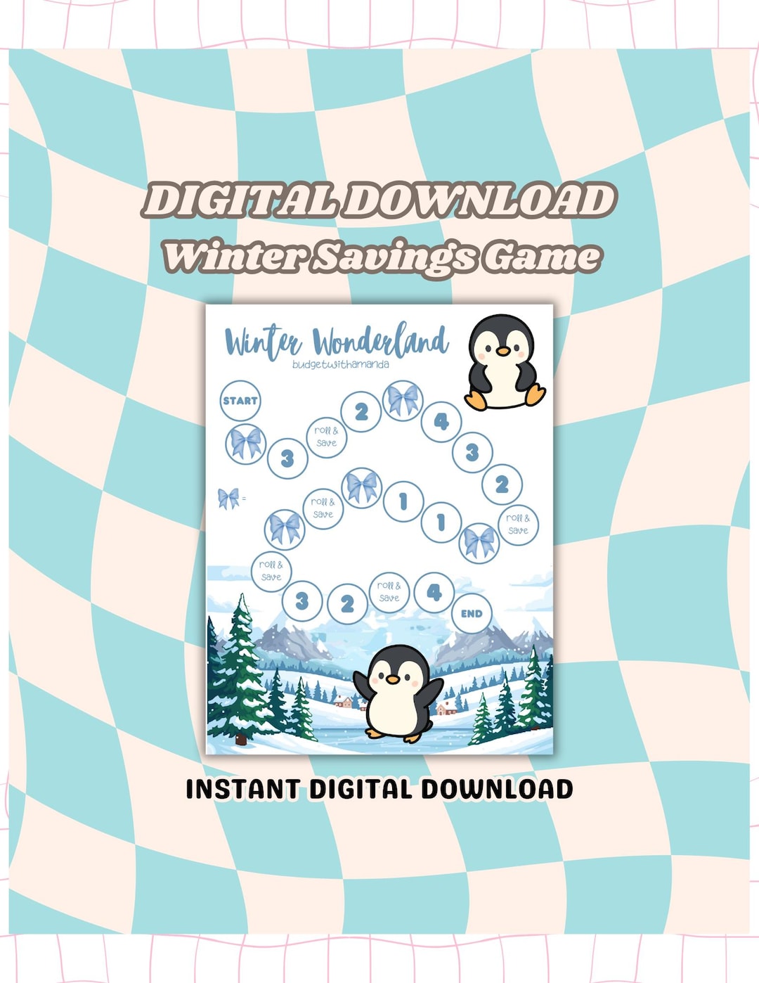 DIGITAL Winter Wonderland Savings Challenge 8.5 X 11 | Board Game ...