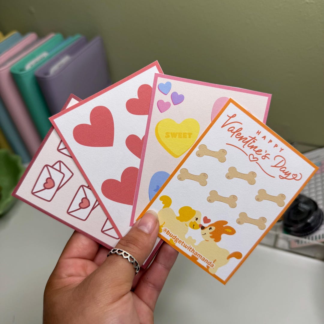 4 Pack TINY SAVINGS CHALLENGES | February Valentine's Day Love Themed ...