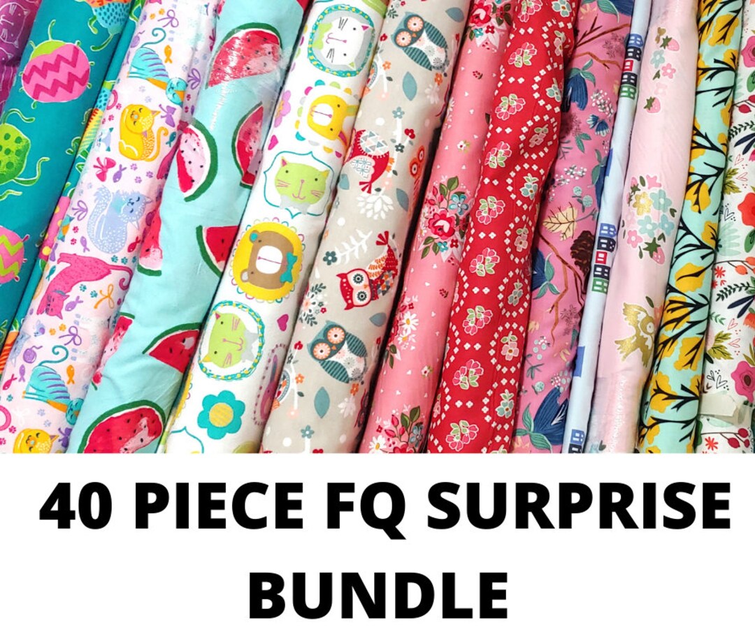 SURPRISE Fat Quarter Bundle 40 PCS - Quilting Fabric - 100% Cotton ...