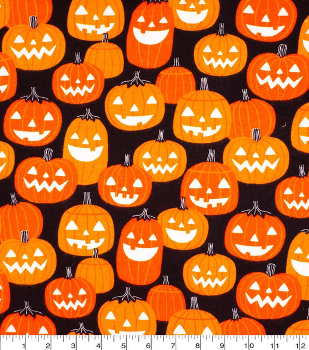 Pumpkin GLOW IN DARK Super Snuggle Halloween Flannel Fabric 100% Cotton ...