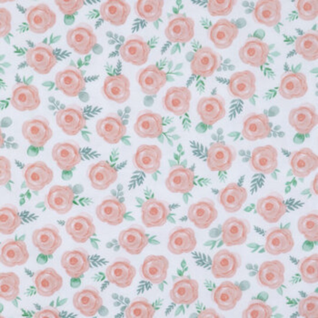 Peach Floral Flannel Fabric 100% Cotton BY THE 1/2 YARD - Etsy