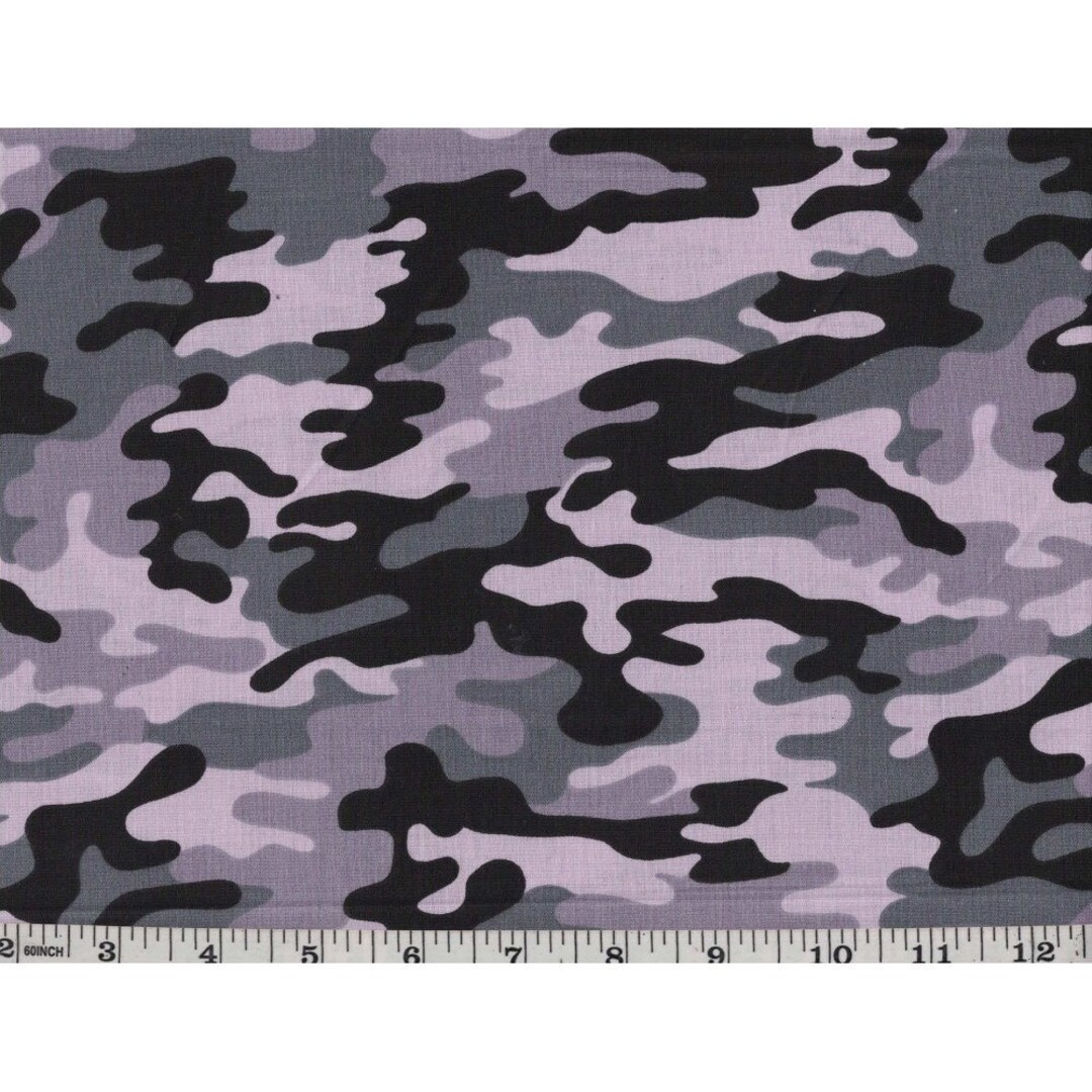 Grayscale Army Camouflage Quilting Fabric - 100% Cotton - Great for ...
