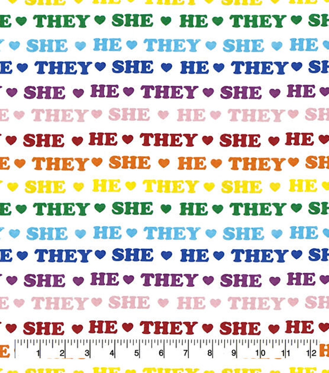 Pride Pronouns Flannel Fabric - 100% Cotton - BY THE 1/2 YARD - Etsy