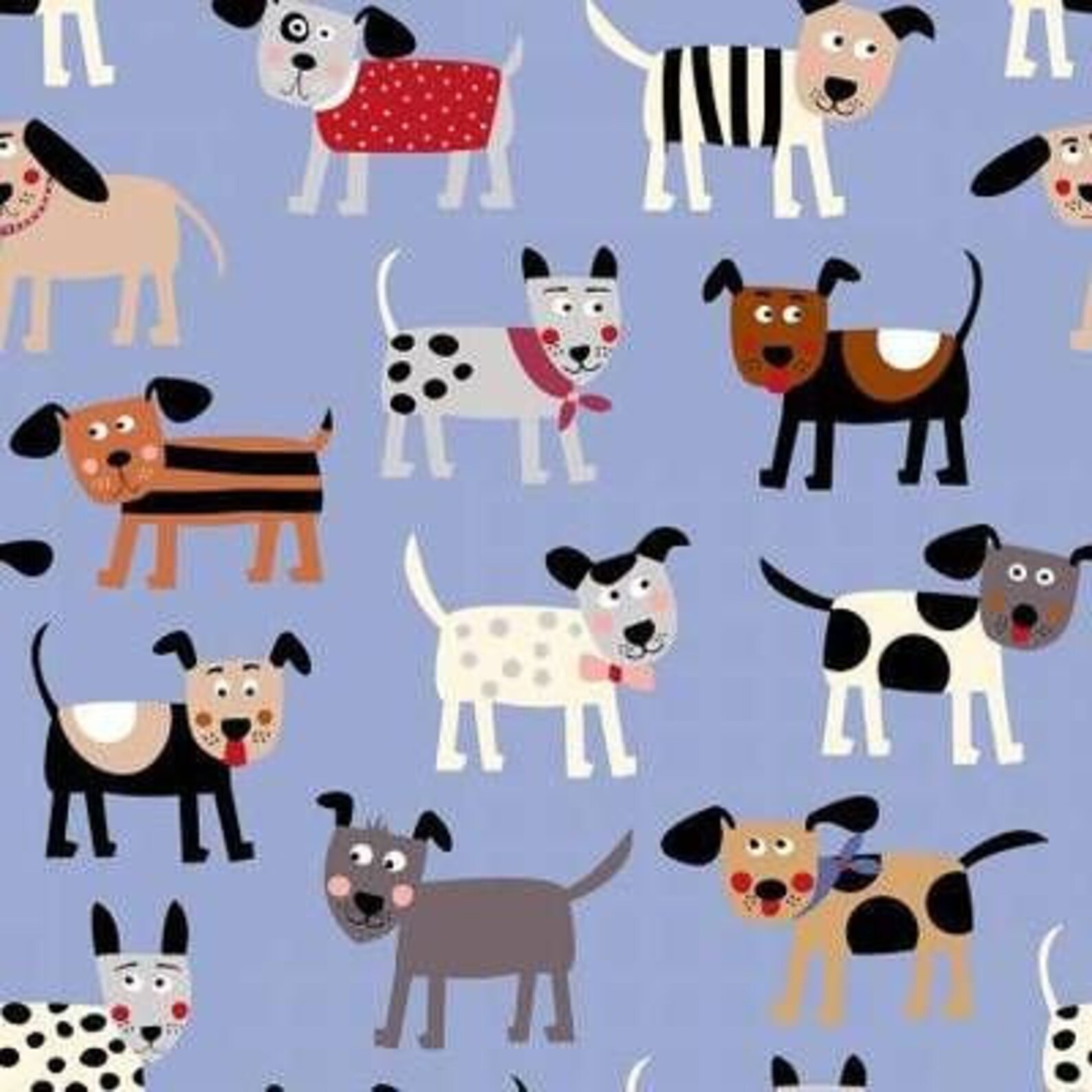 Large Dogs on Light Blue playful Pups by - Etsy