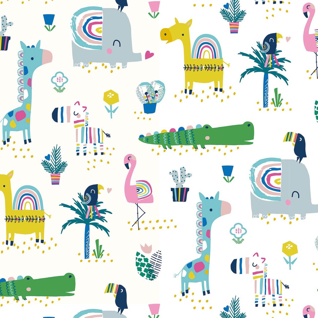 Animal Jumble Rainbow Friends 1789 by Dashwood Studio - 100% Cotton ...