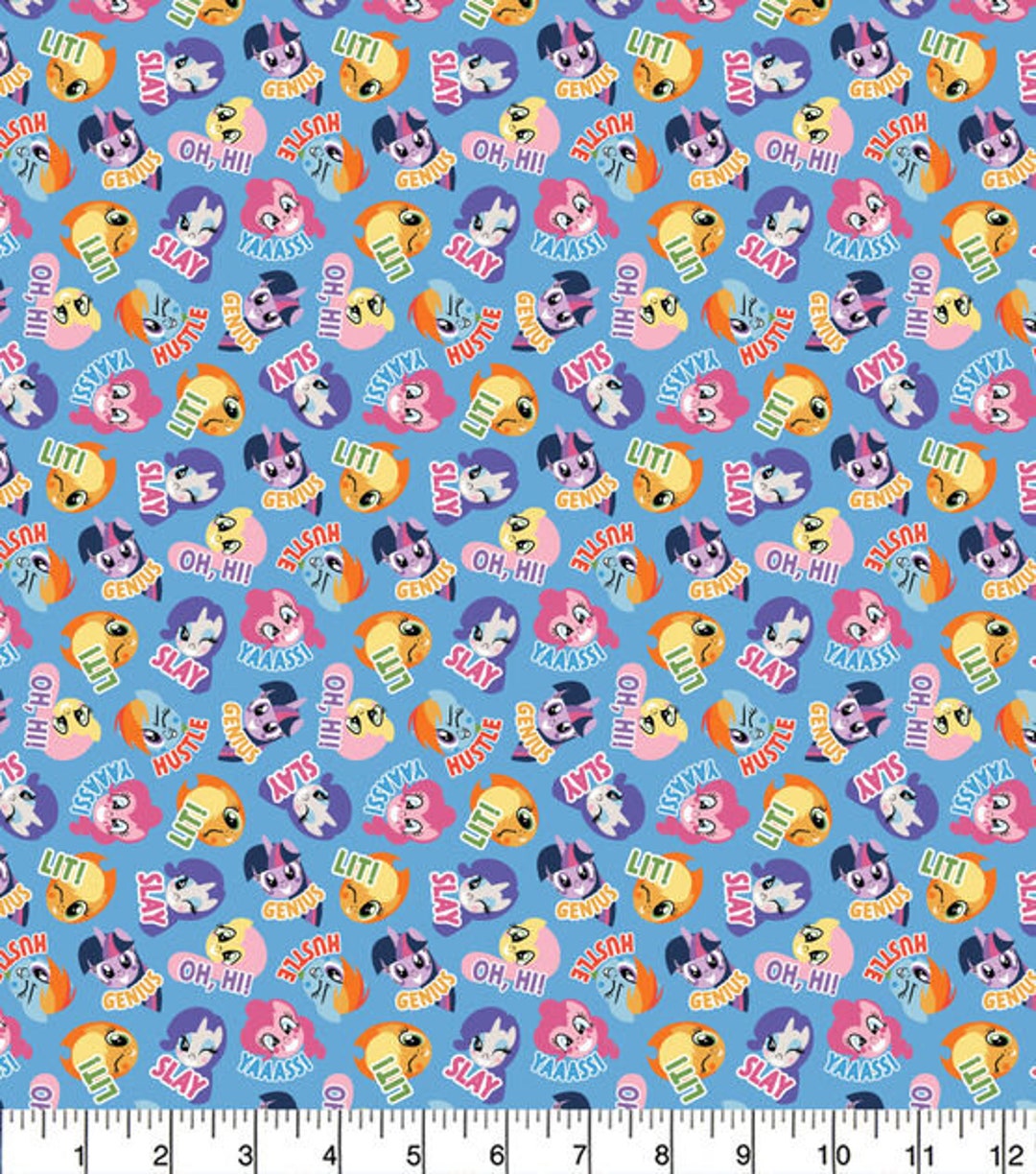 My Little Pony Toss on Blue Licensed Quilting Fabric 100% Cotton - Etsy