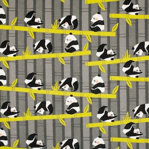 Bamboo Pandas Flannel Fabric - 100% Cotton - BY THE 1/2 YARD Super ...