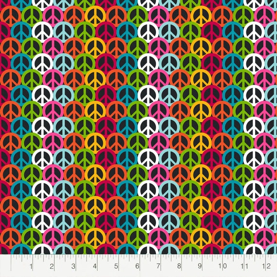 Peace Sign Quilting Fabric by Fabric Editions 100% Cotton | Etsy