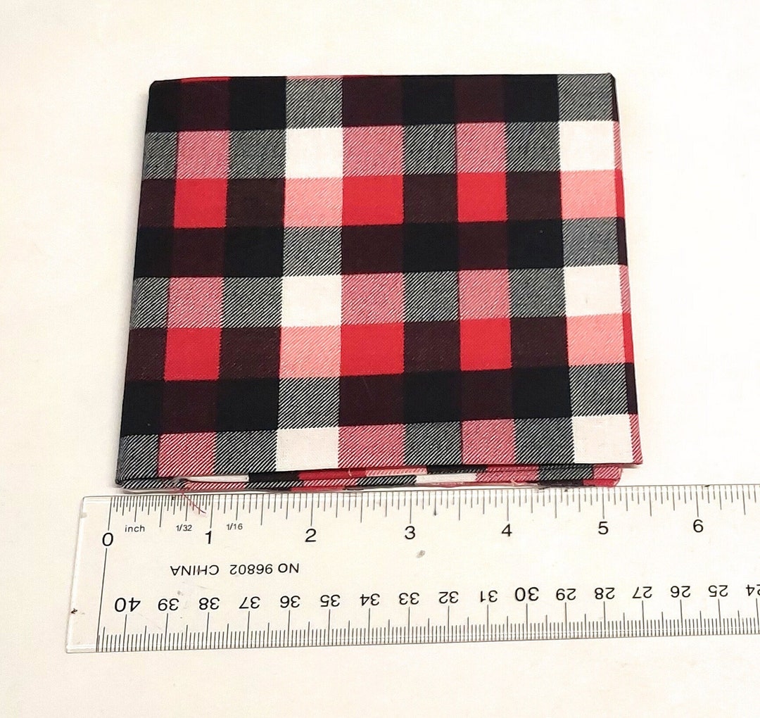 Black, White and Red Check Quilting Fabric - 100% Cotton - Fat Quarter ...