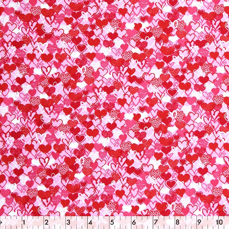 Red and Pink Fabric - Etsy