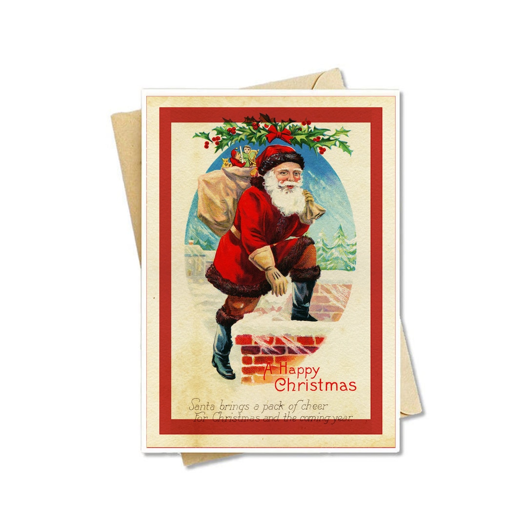 Vintage Style Christmas Cards Old 1920s Pack of 8, 12 or 25 Repurposed ...