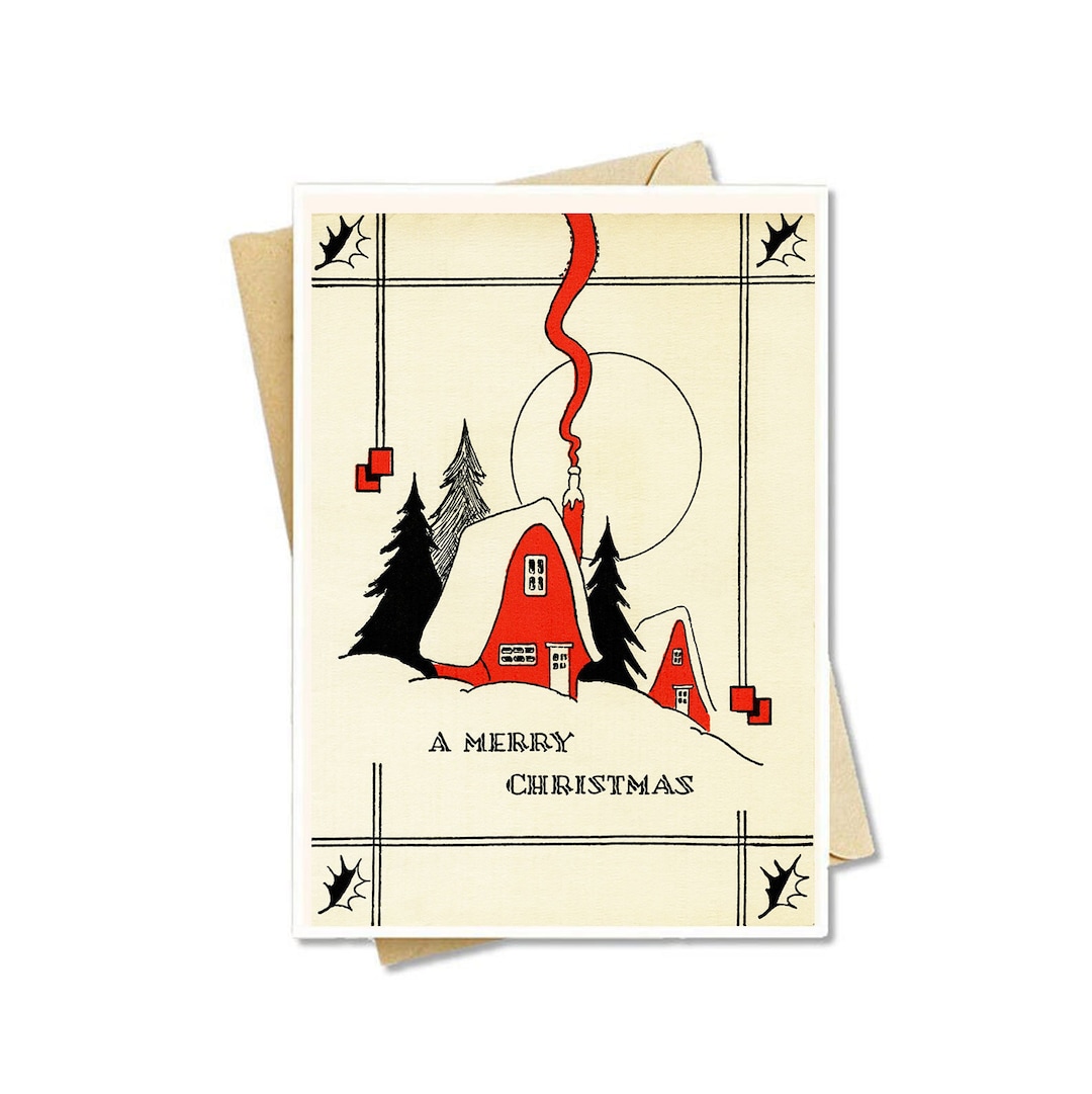 Vintage Style Christmas Cards Old 1920s Pack of 8, 12 or 25 Repurposed ...