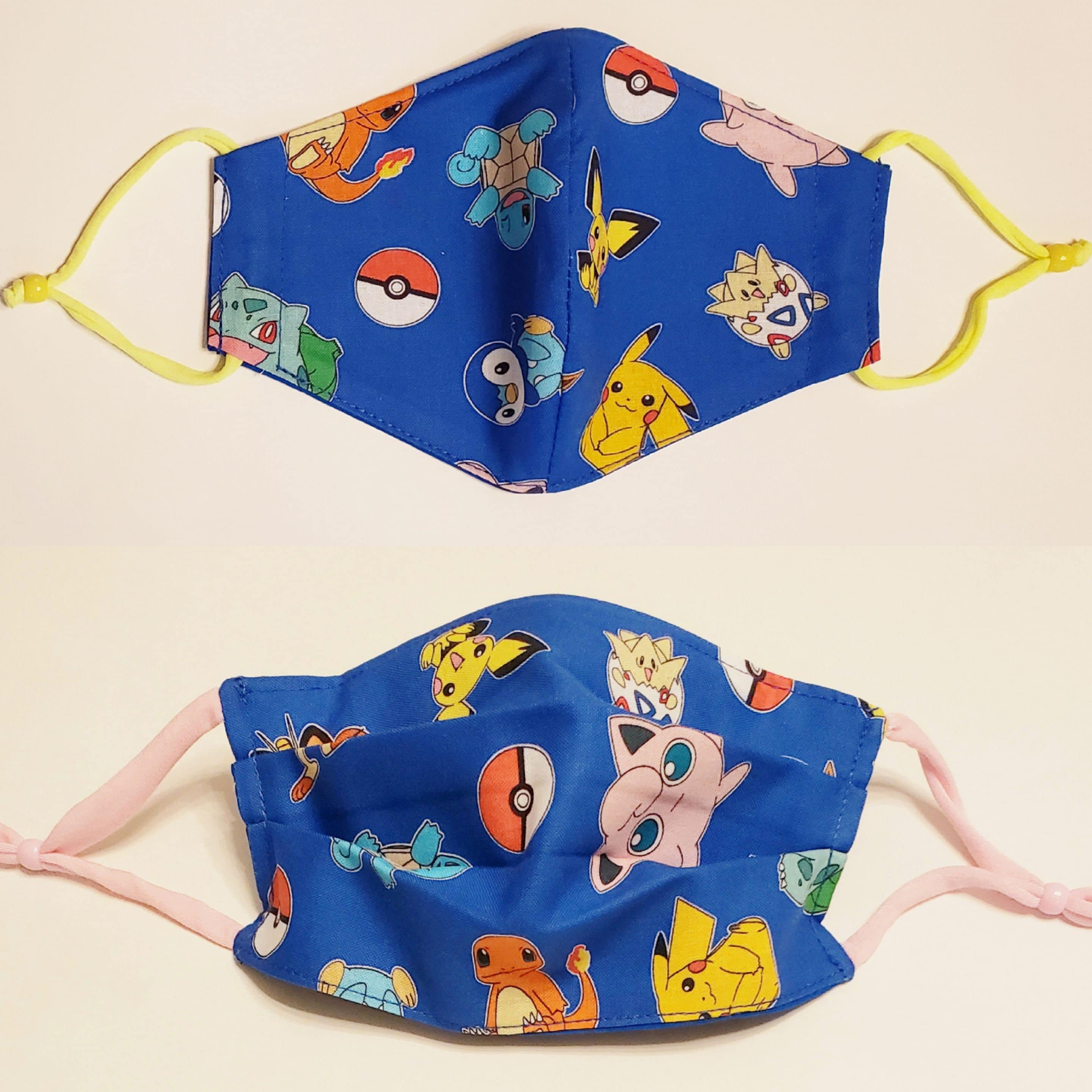 Pikachu Pokemon Face Mask with Nose Wire Kids Face Mask | Etsy