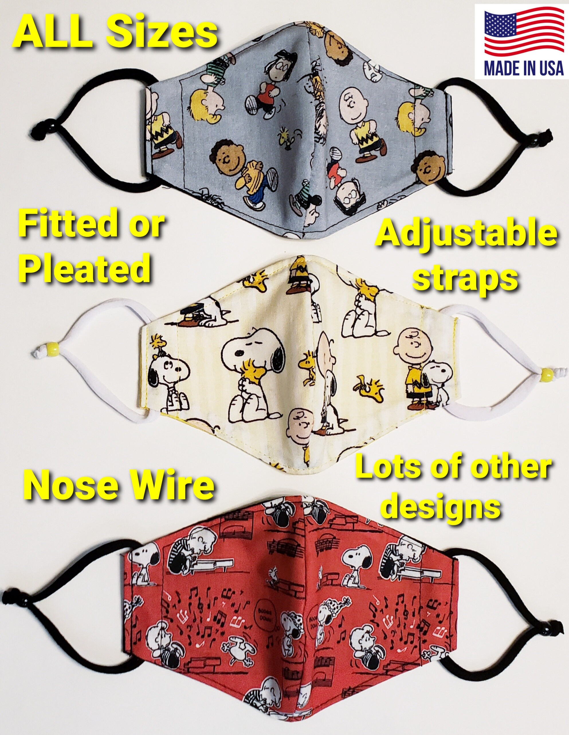 Peanuts Face Mask - Etsy