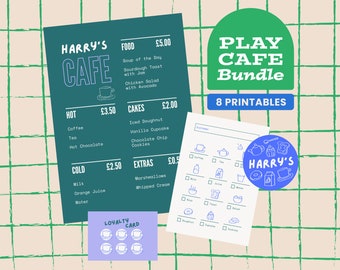 Cafe Pretend Play Printables Childrens Coffee Shop Dramatic Play ...