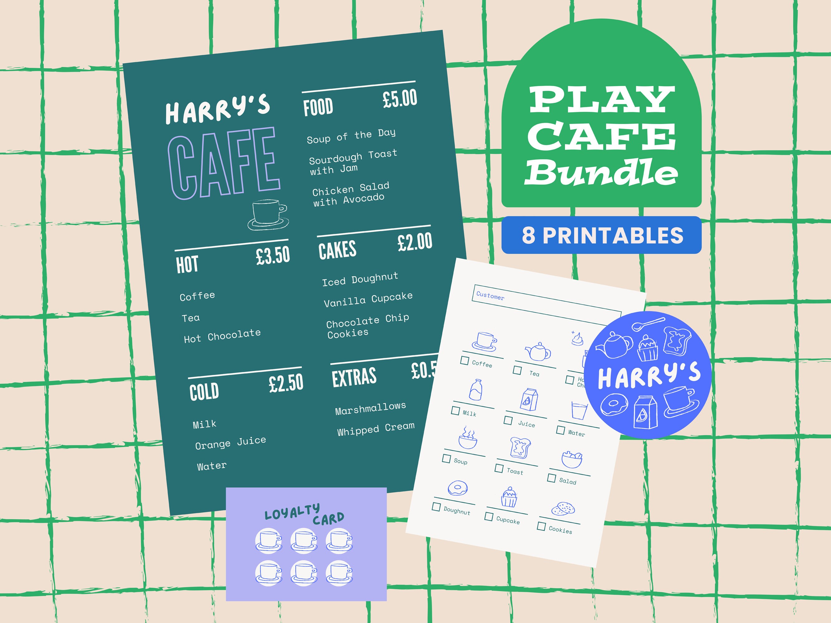 Cafe Pretend Play Printables Childrens Coffee Shop Dramatic Play ...