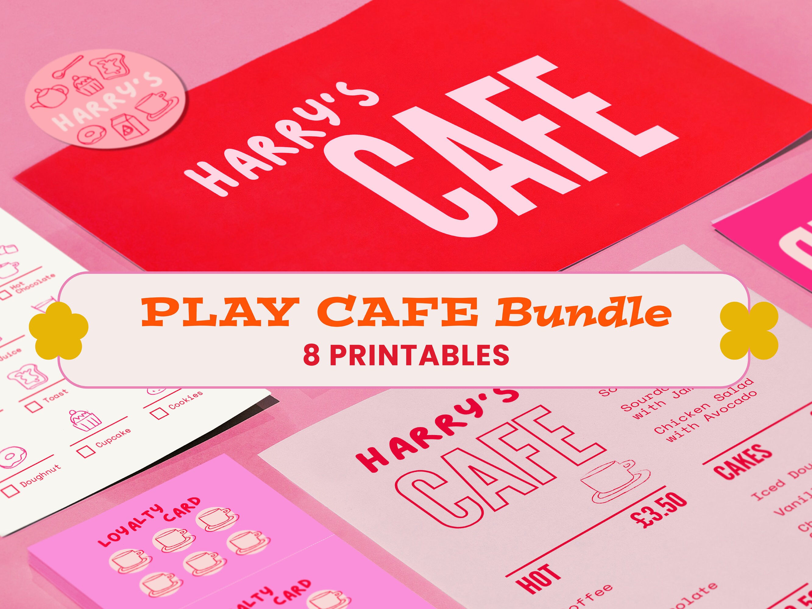 Cafe Pretend Play Printables Childrens Coffee Shop Dramatic Play ...