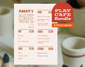 Cafe Pretend Play Printables Childrens Coffee Shop Dramatic Play ...