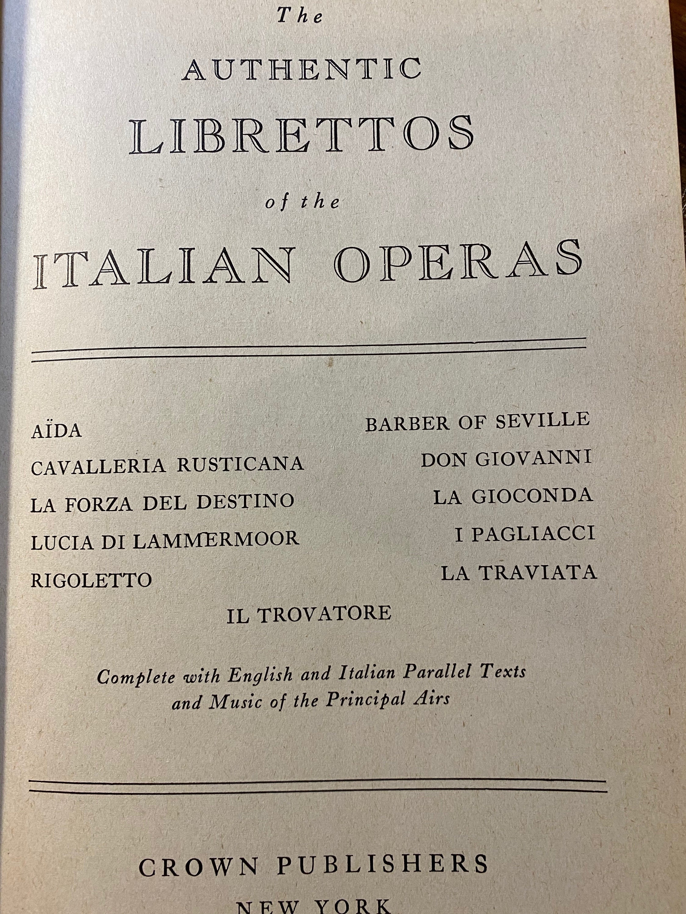 Authentic Librettos of the Italian Operas With English | Etsy