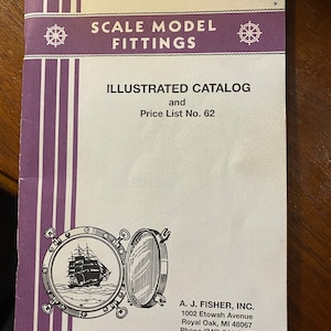 Scale Model Fittings Illustrated Catalog Price List No 62 - 1999 - Boat ...