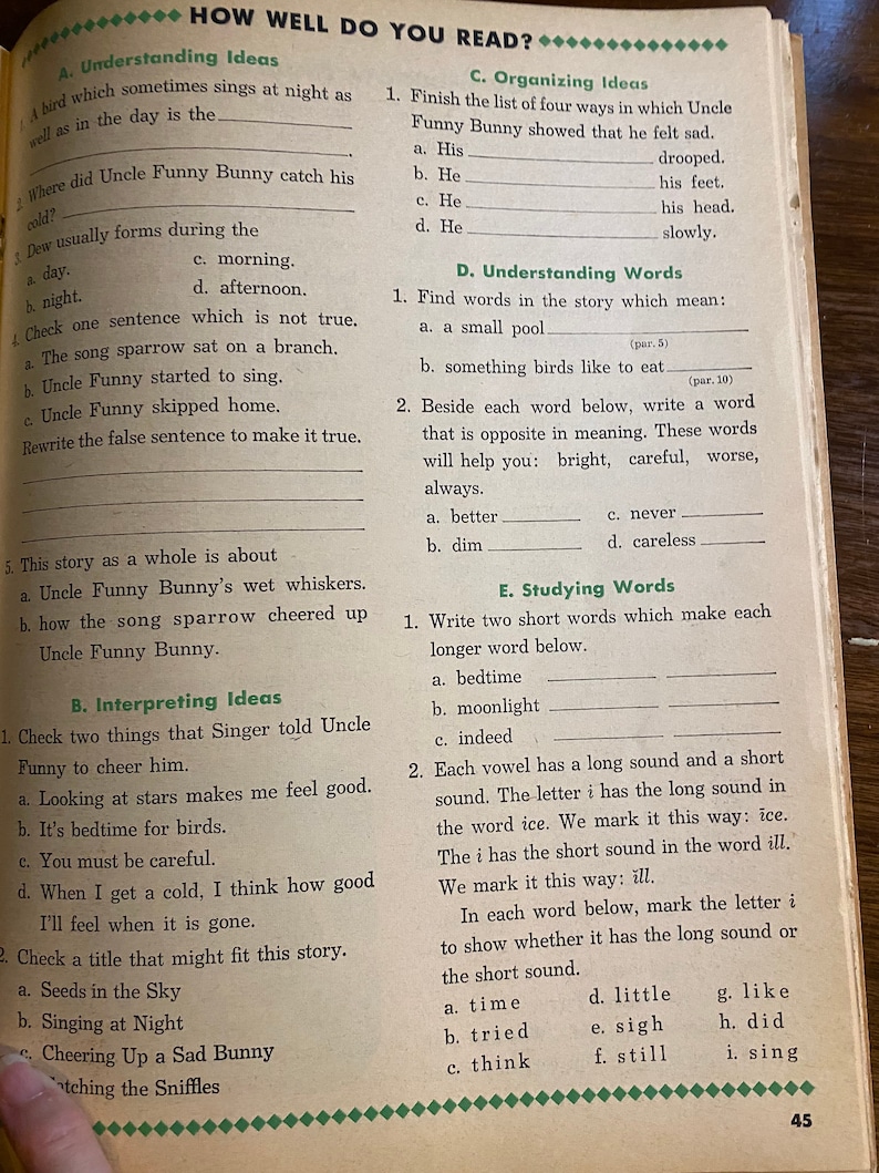 Reading Skilltext Uncle Funny Bunny - Learn to Read and Comprehend ...