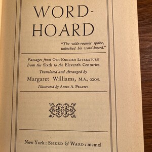 Word Hoard A Treasury of Old English Literature - Margaret Williams ...
