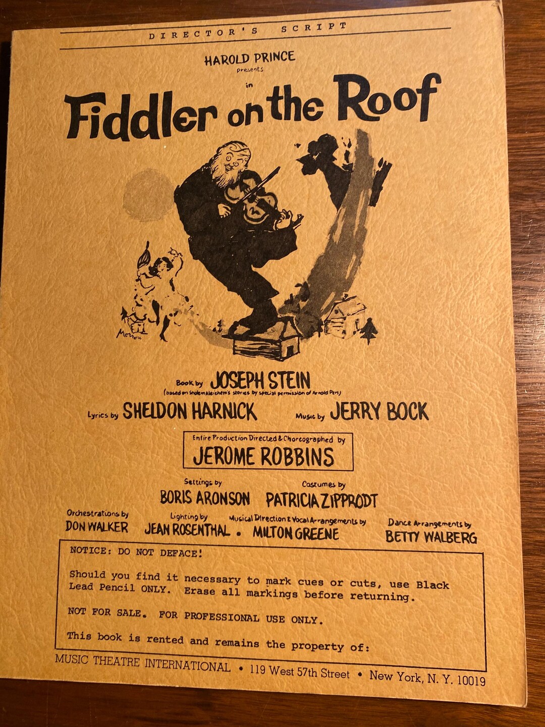 Fiddler on the Roof - Director's Script - Joseph Stein - 1964 - Play ...