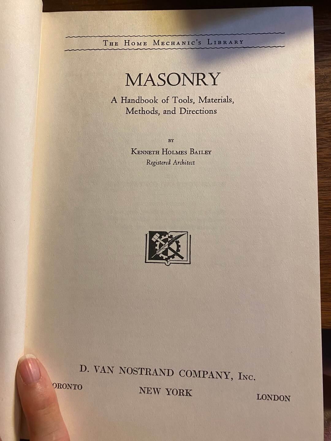 Masonry Handbook - Home Mechanic's Library - Kenneth Bailey - 1945 ...