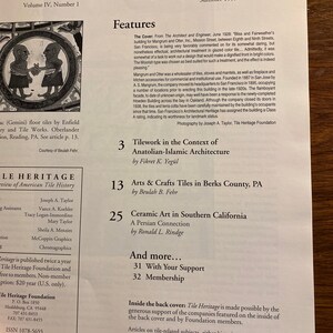 Tile Heritage A Review of American Tile History Magazine - Choose ...