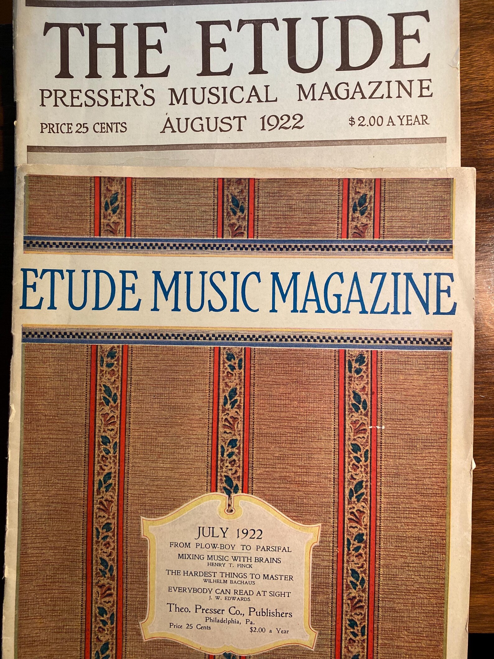 The Etude Presser's Musical Magazine Pick - July / August 1922 - Music ...