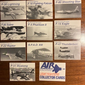 USAF Collector Cards / Trading Cards Airplane - Jets - Military ...