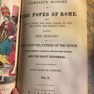 Complete History of the Popes of Rome Vol 1 & Vol 2 Combined 1846 ...