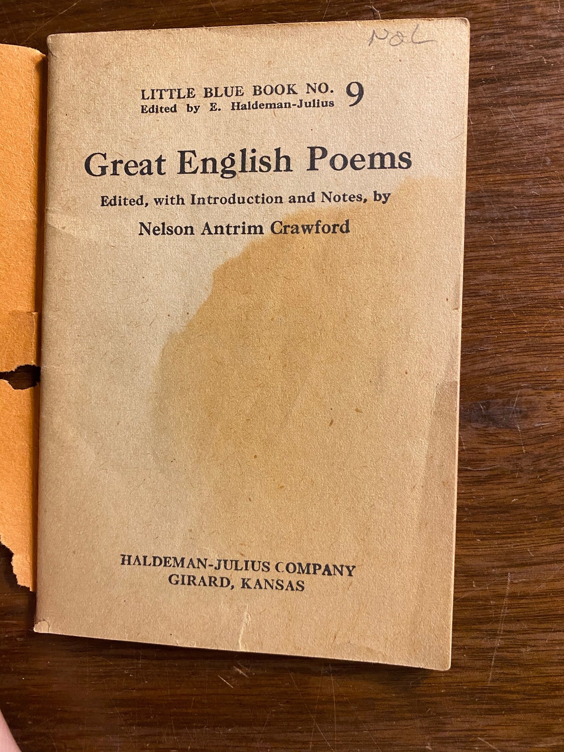 Rare Pamphlet Great English Poems : Little Blue Book No 9 | Etsy