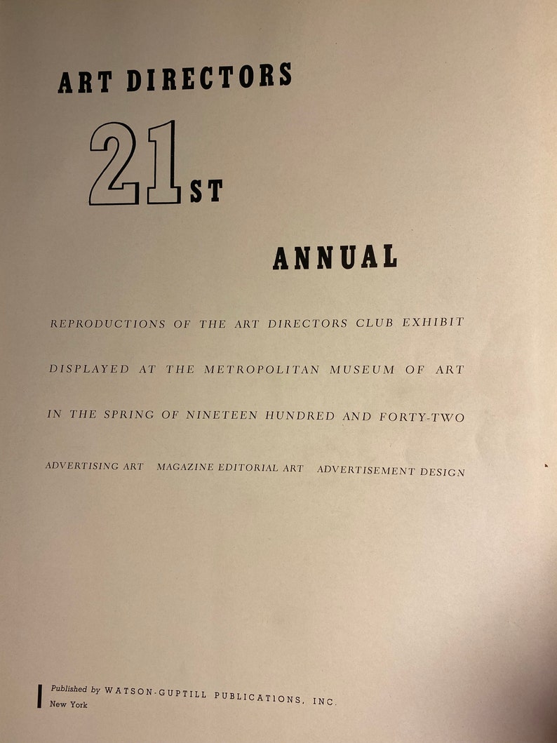 Art Directors 21st Annual - Exhibit Metropolitan Museum of Art - 1942 ...