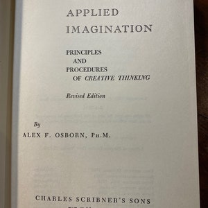 Applied Imagination Principles / Procedures of Creative Thinking - Alex ...