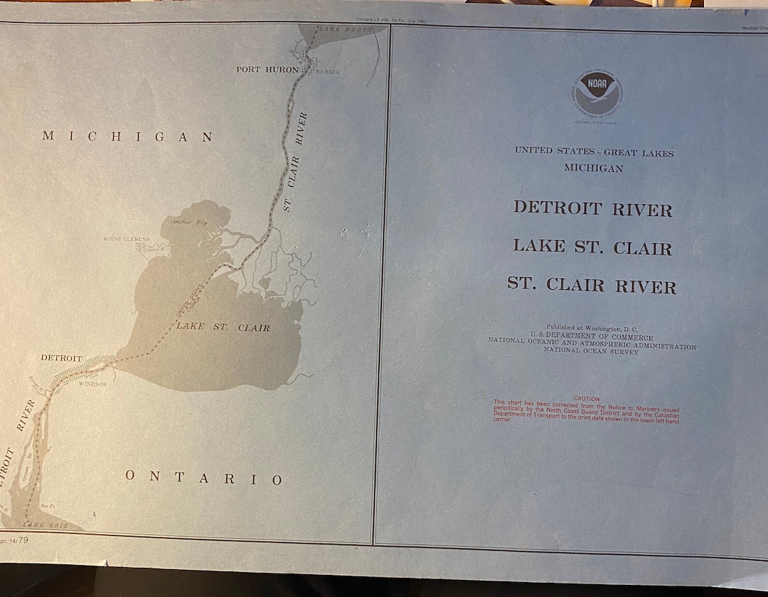 Navigation Charts Great Lakes Michigan NOAA - Detroit River, Lake St ...