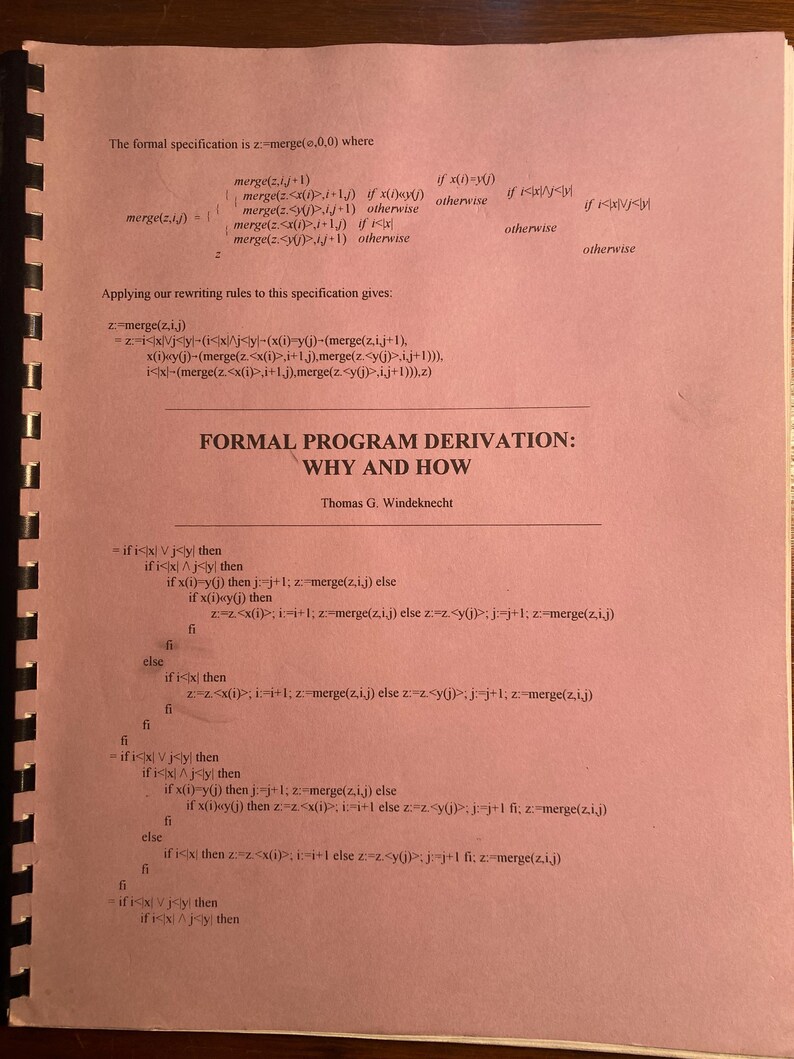 Formal Program Derivation: Why and How (mathematics) - Thomas ...