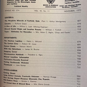 Rocks & Minerals Magazine Choose Edition From 1970 - Mineralogy ...