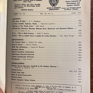 Rocks & Minerals Magazine Choose Edition From 1971 Mineralogy Lapidary ...