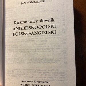 Polish English Dictionary - Pick Edition - Jan Stanislawski - 1983 ...