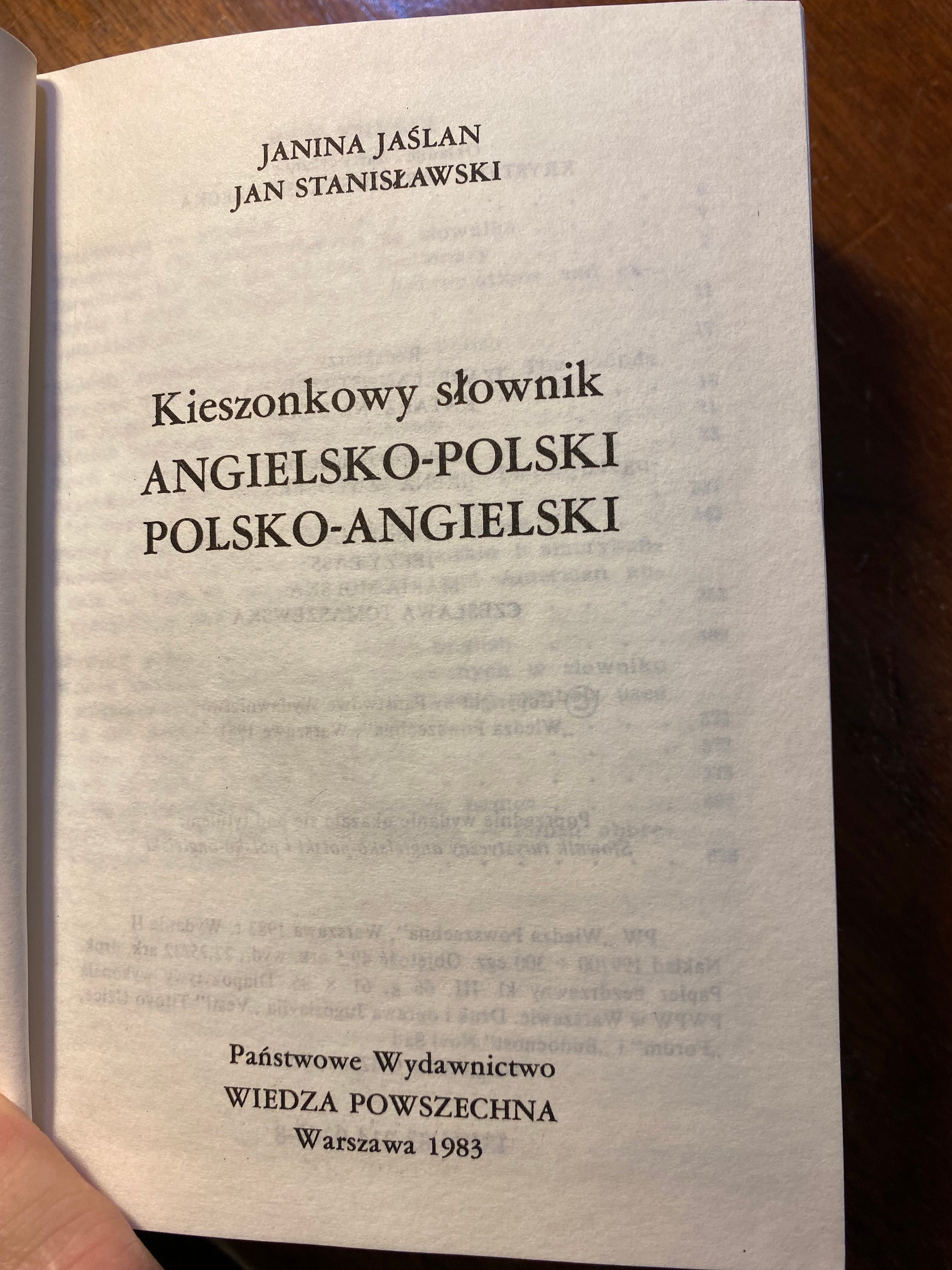 Polish English Dictionary - Pick Edition - Jan Stanislawski - 1983 ...