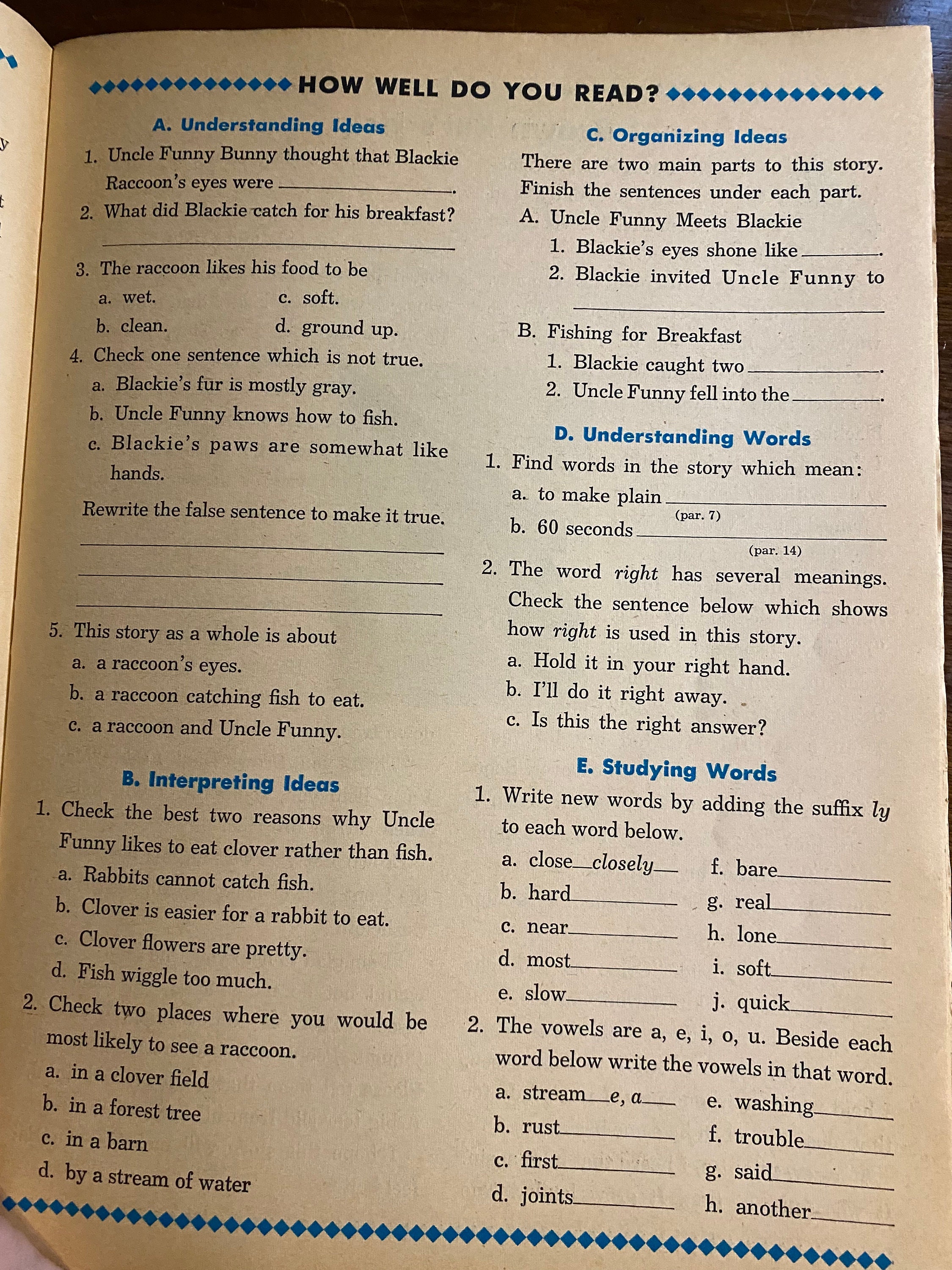 Reading Skilltext Uncle Funny Bunny - Learn to Read and Comprehend ...