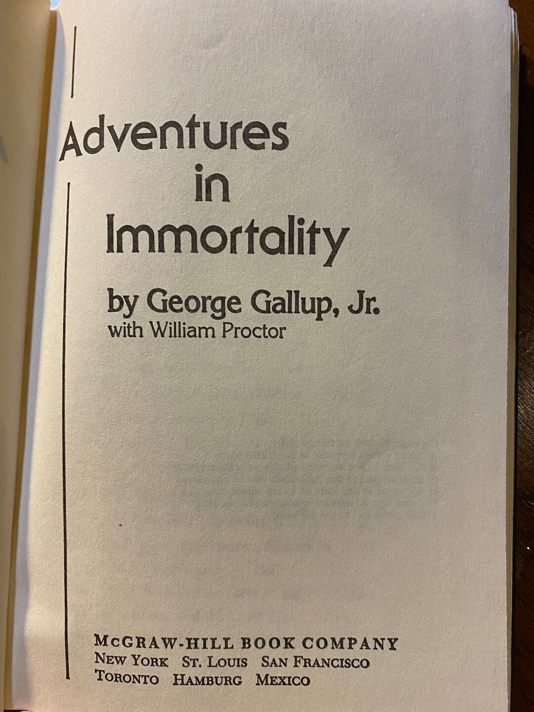 Aventuras en la inmortalidad - George Gallup / William Proctor - 1982 ...