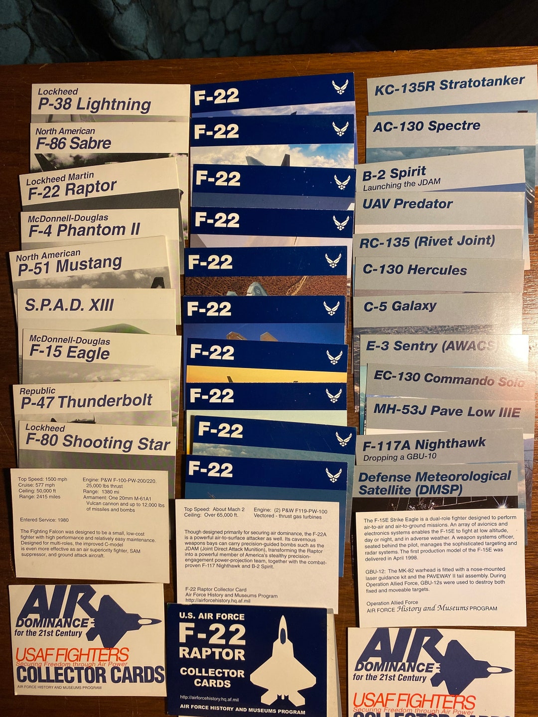 USAF Collector Cards / Trading Cards Airplane - Jets - Military ...