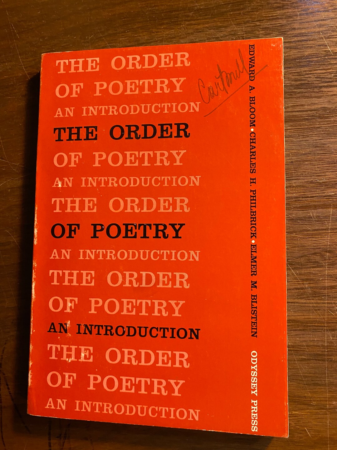 The Order of Poetry an Introduction - Bloom | Philbrick | Blistein ...