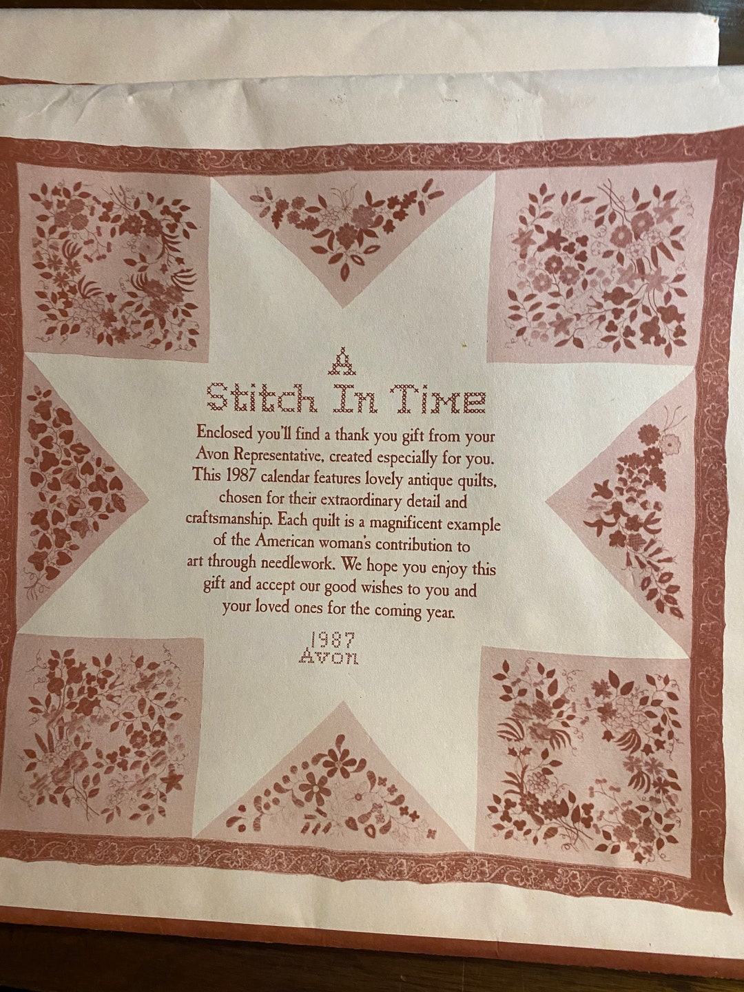 A Stitch in Time - Avon 1987 Calendar - Prints of Antique American ...