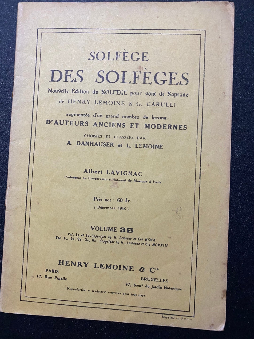 Des Solfège's Nouvelle Edition Du Solfege Pour Voix De Soprano De Henry ...